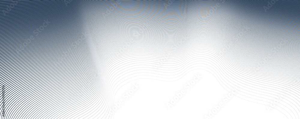 Linear abstract background, single color black vector design 3D lines ...