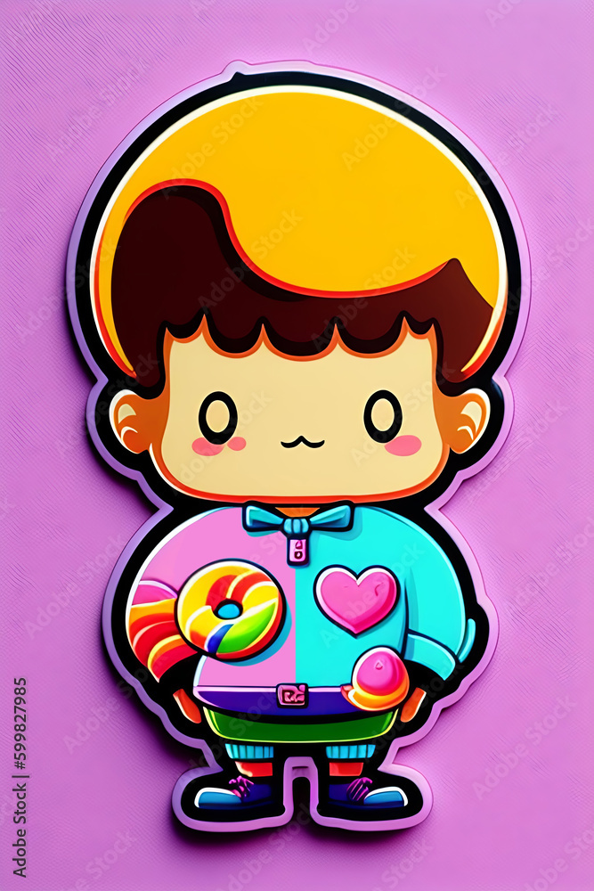 Cute cartoon candy monster, nursery art, illustration for kids. AI ...