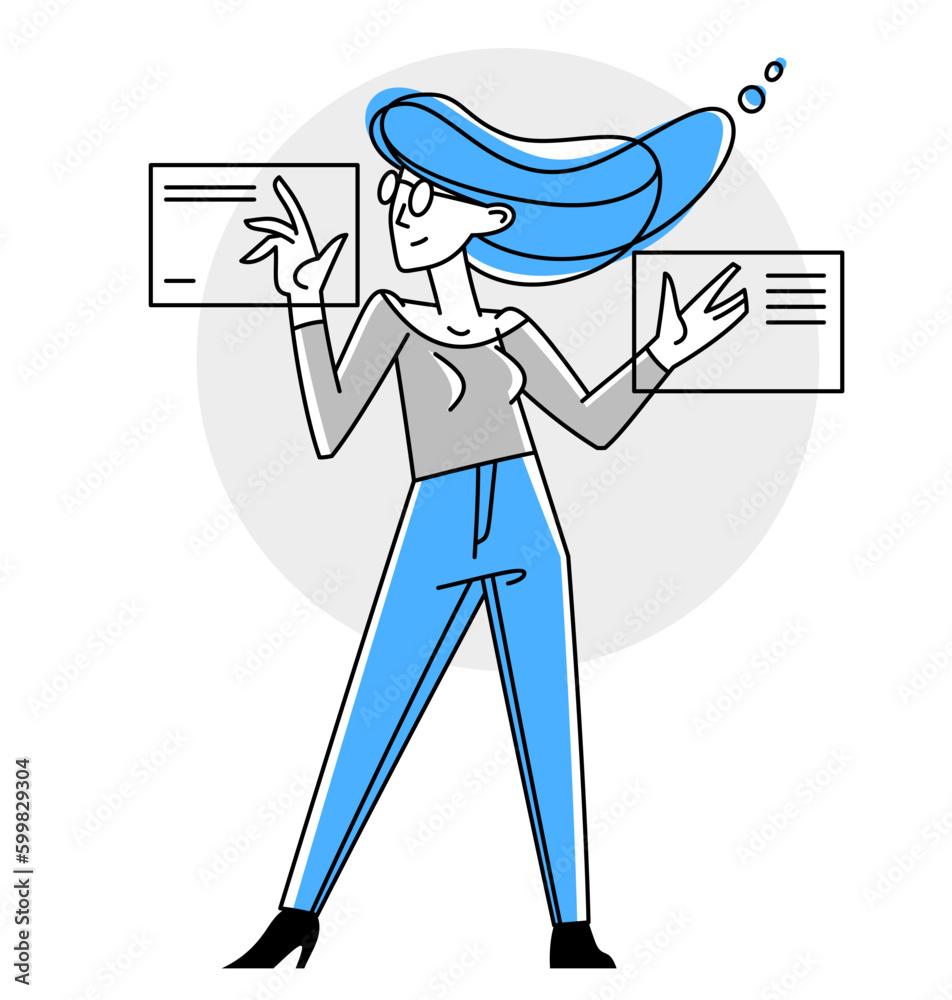 Data Systematization Collecting And Analyzing Information Woman Intellectual Worker Making