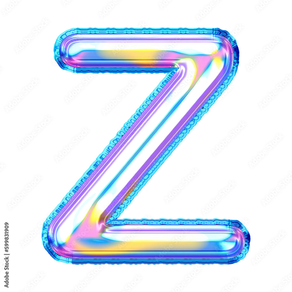 3D Holographic Balloon alphabet uppercase letters. This is a part of a ...