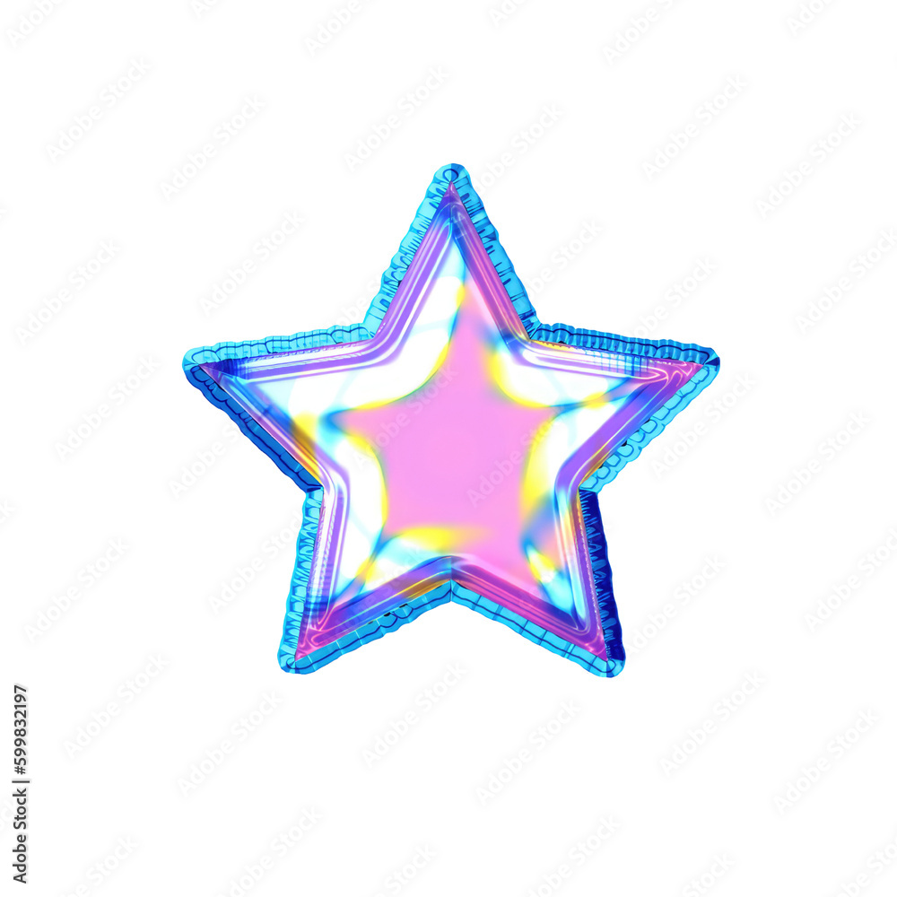 3D Holographic Balloon star shape. This is a part of a set which also ...