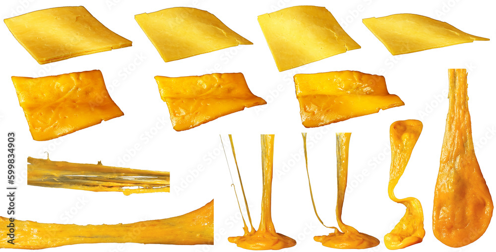 Stretching cheese isolated. Ingredient preparation for design. Melting ...