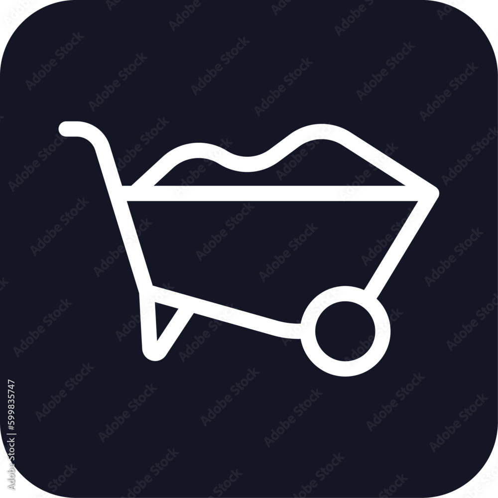 Buggy concrete construction icon with black filled line outline style ...