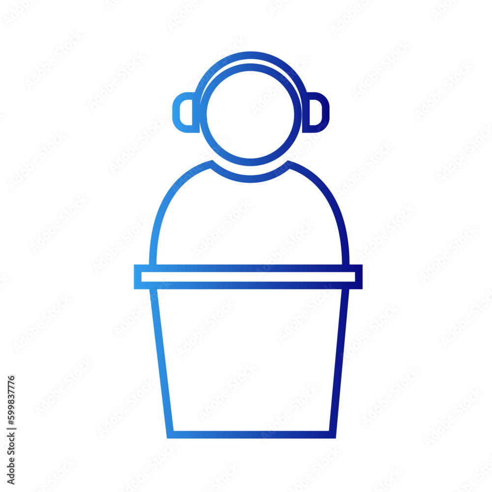 Representative information Technology icon with blue gradient outline ...