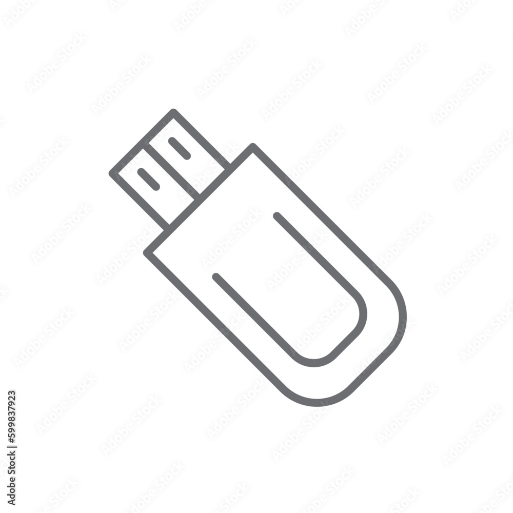 Vetor de Usb drive information Technology icon with black outline style ...