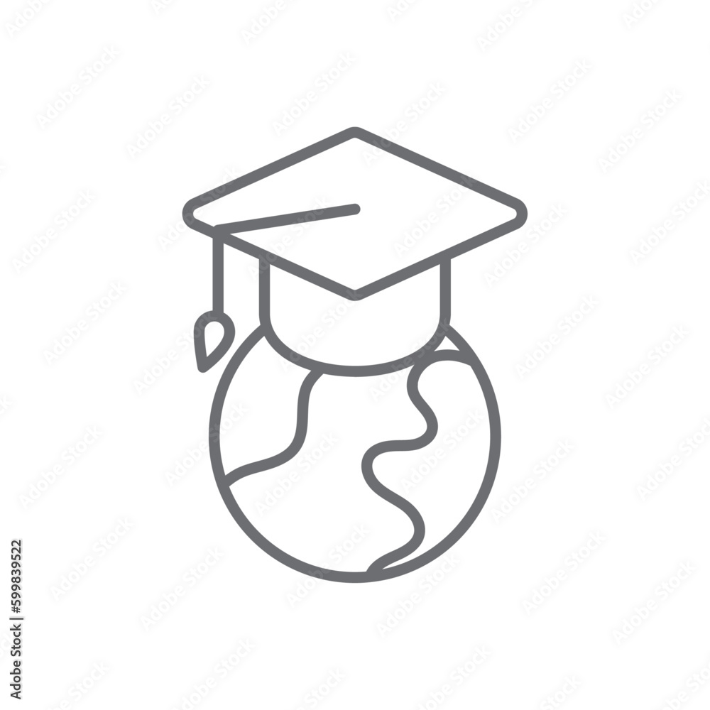 Global education education icon with black outline style. training ...