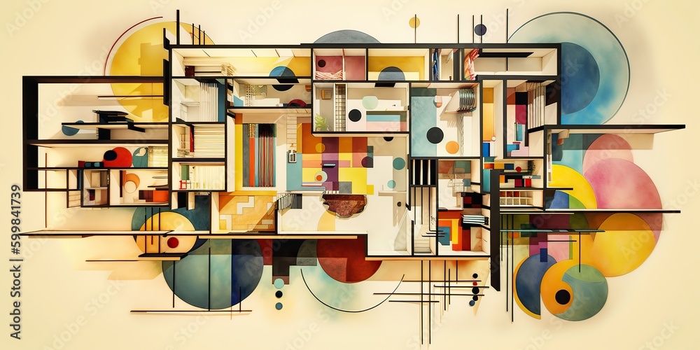 AI Generated. AI Generative. Abstract vintage retro aesthetics floor ...