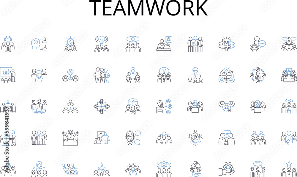 Teamwork line icons collection. Letters, Emails, Communication, Pen ...