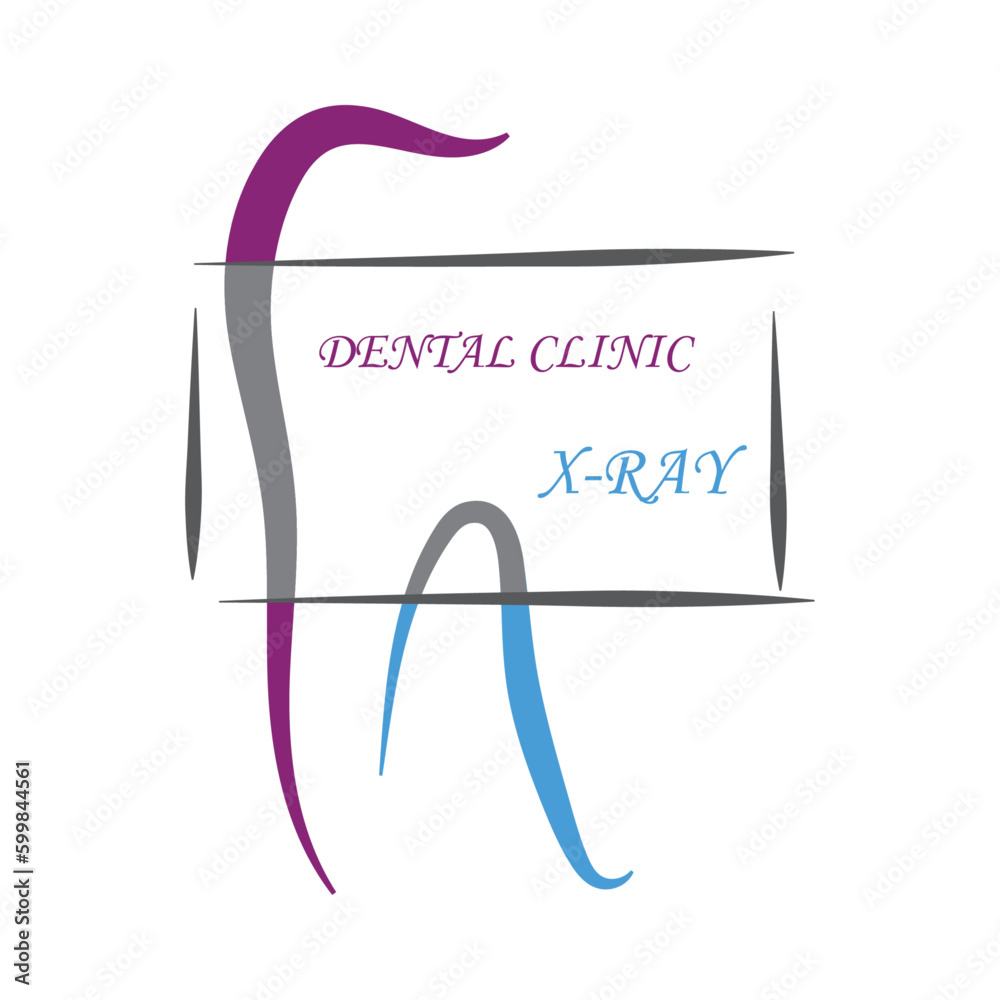 Tooth icon, dental clinic logo with x-ray of teeth, dental care logo ...