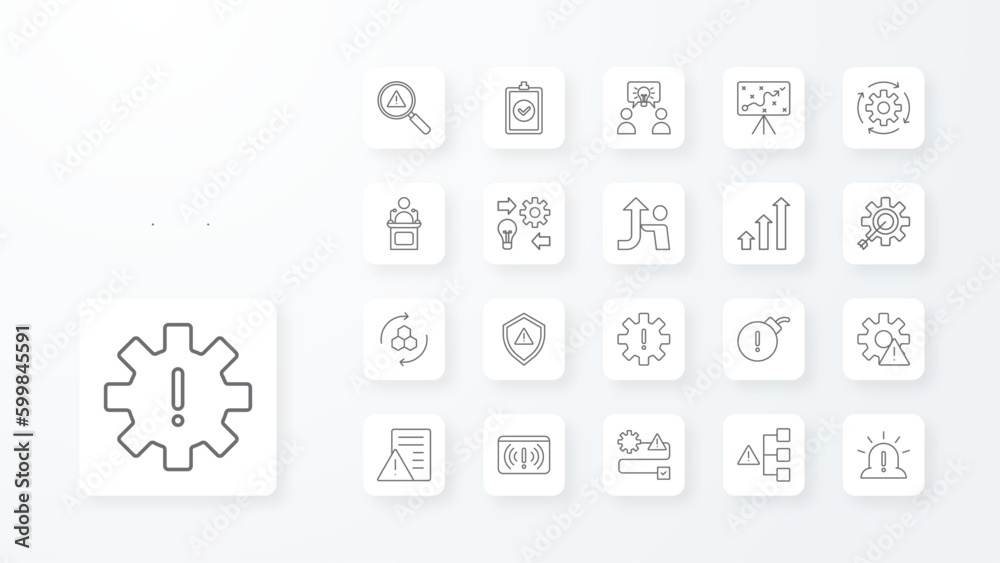 Crisis management icon collection with black outline style. investment ...