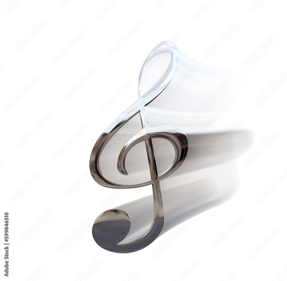 Treble clef illustration, silver illustration Stock Illustration ...