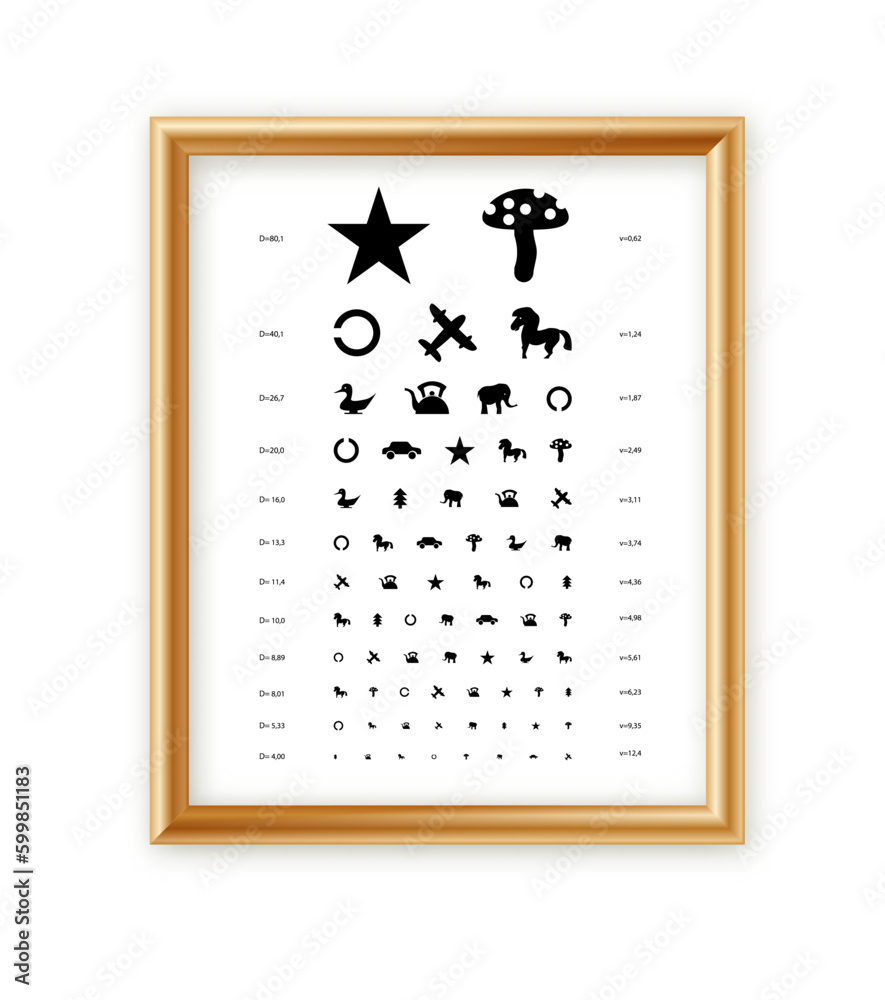 Eyes test charts with latin letters isolated on background. Art design ...