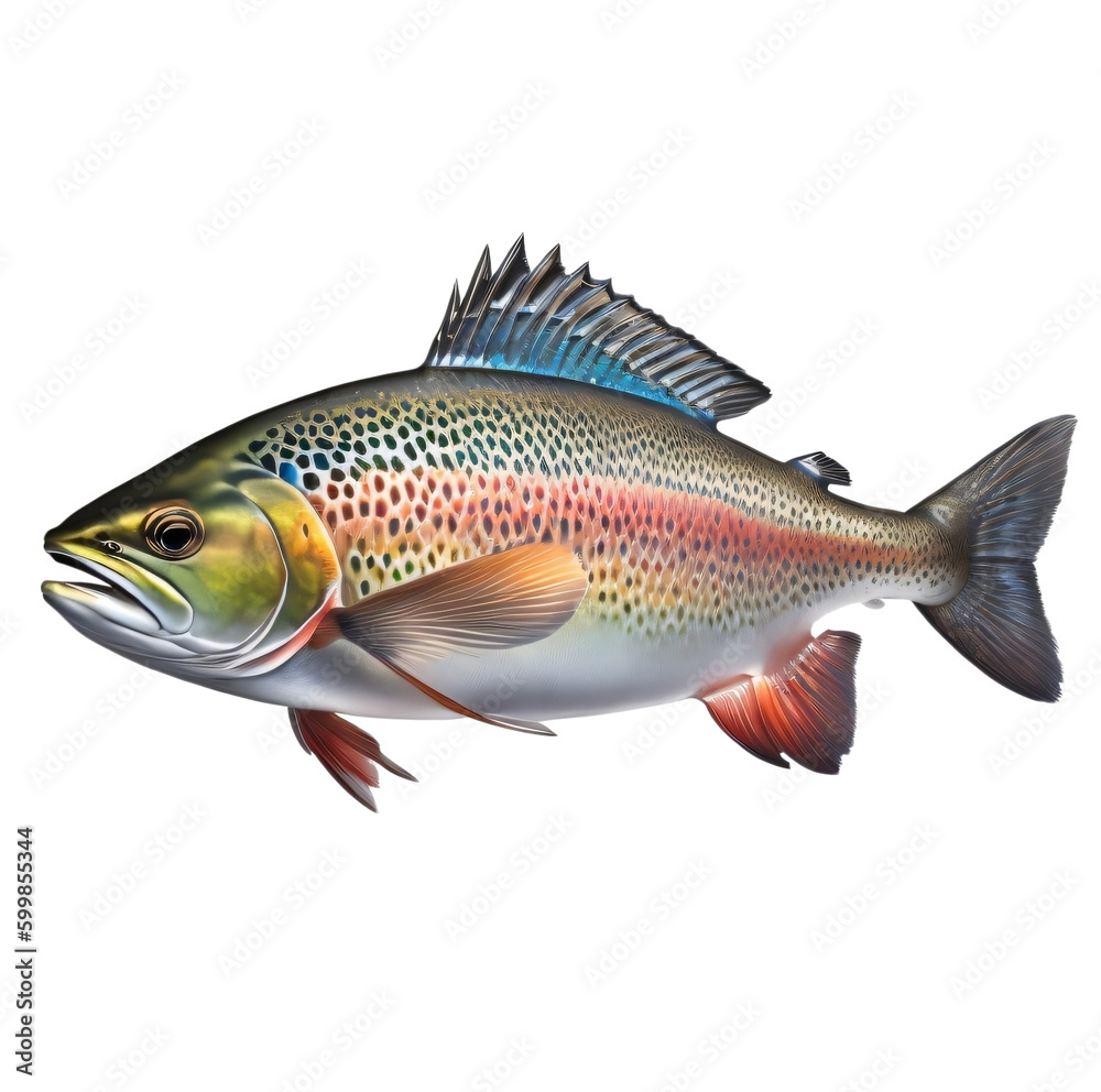 Rainbow trout, isolated, transparent background, no background ...