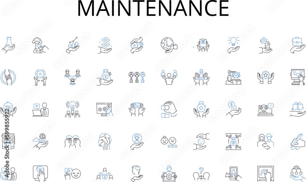 Maintenance line icons collection. Medical, Wellness, Patient, Hospital ...