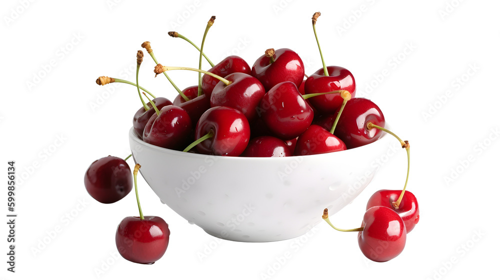 a bowl filled with delicious cherries transparent background png ...