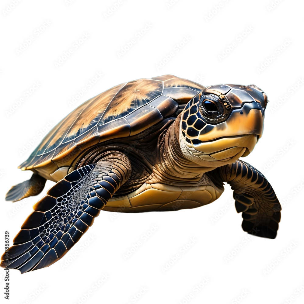 Loggerhead sea turtle, isolated, transparent background, no background ...