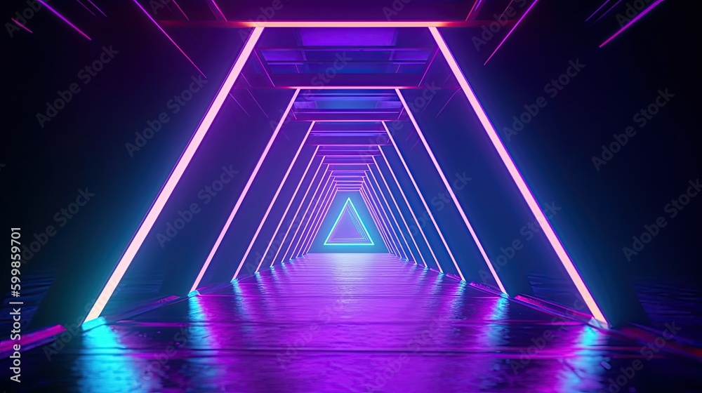 bridge in the night neon light effect 4k HD wallpaper background Stock ...