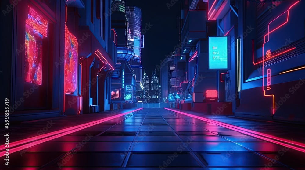 night city street neon lights multi shade colors 4k HD wallpaper Stock ...