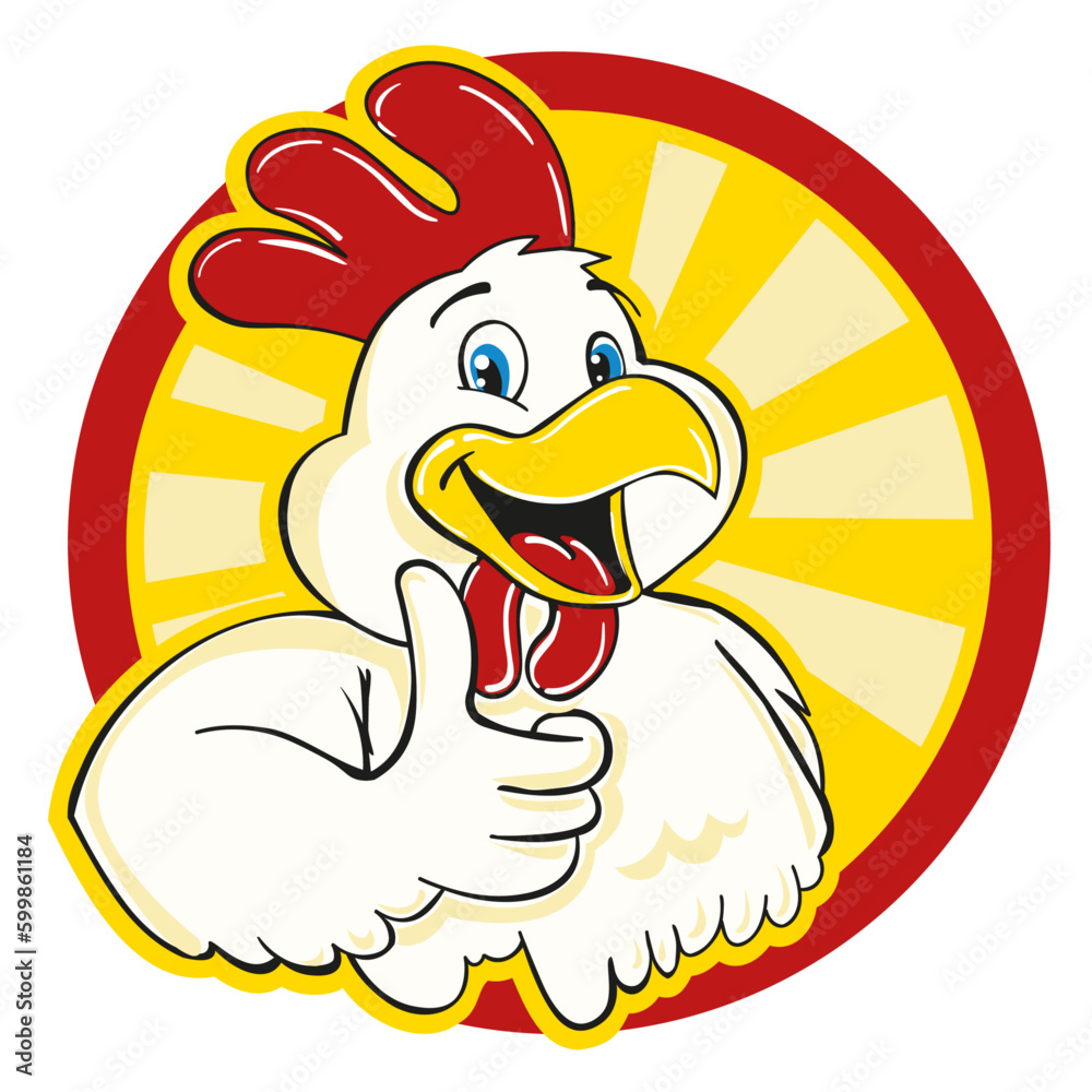 POLLO FELIZ LOGO vector de Stock | Adobe Stock