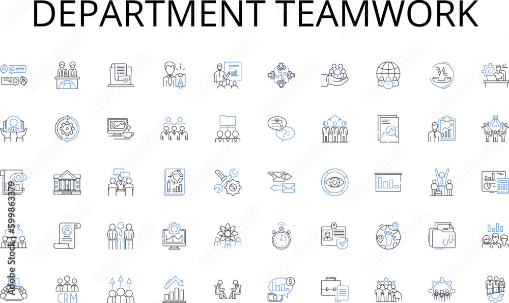 Department teamwork line icons collection. Responsive, User-friendly ... Department teamwork line icons collection. Responsive, User-friendly ...