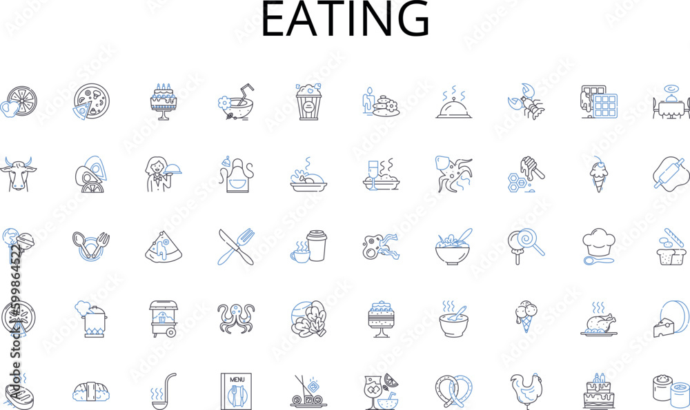Eating line icons collection. Innovation, Creativity, Inspiration ...