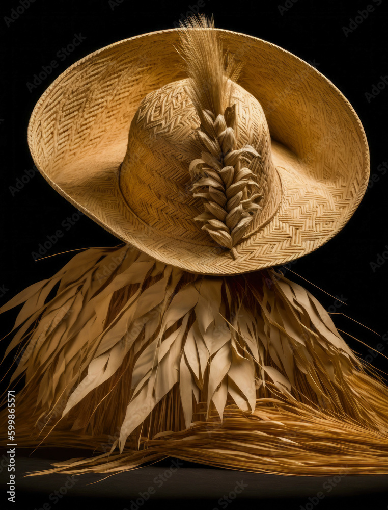 Chu pala Hat Made of Straw AI-Generated Stock Illustration | Adobe Stock