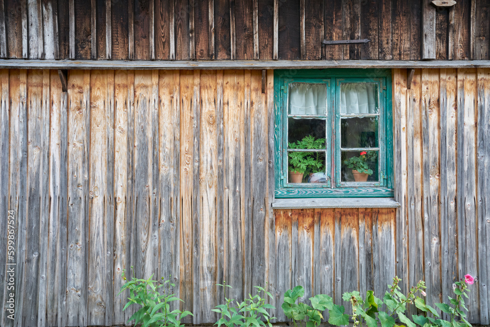 Old traditional wooden window in a country house Stock Photo | Adobe Stock