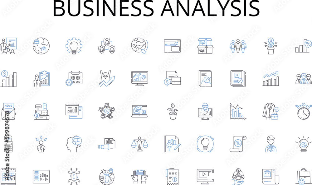 Business analysis line icons collection. Collaboration, Partnership ...