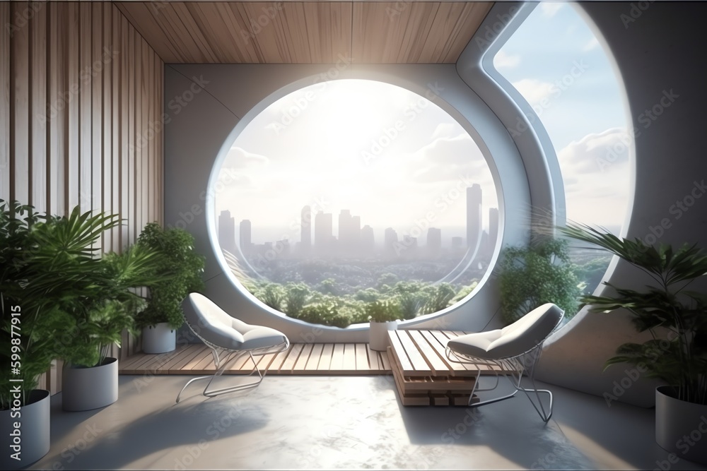 Nature balcony concept, generative AI Stock Illustration | Adobe Stock