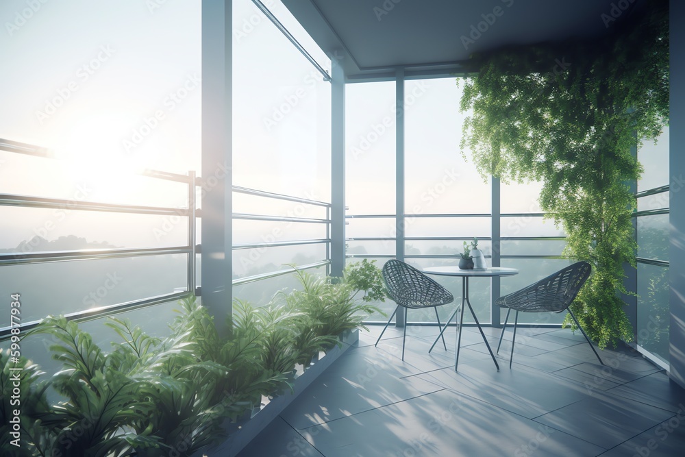 Nature balcony concept, generative AI Stock Illustration | Adobe Stock