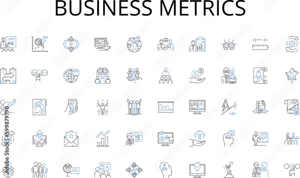 Business metrics line icons collection. Creation, Artistry, Design ...