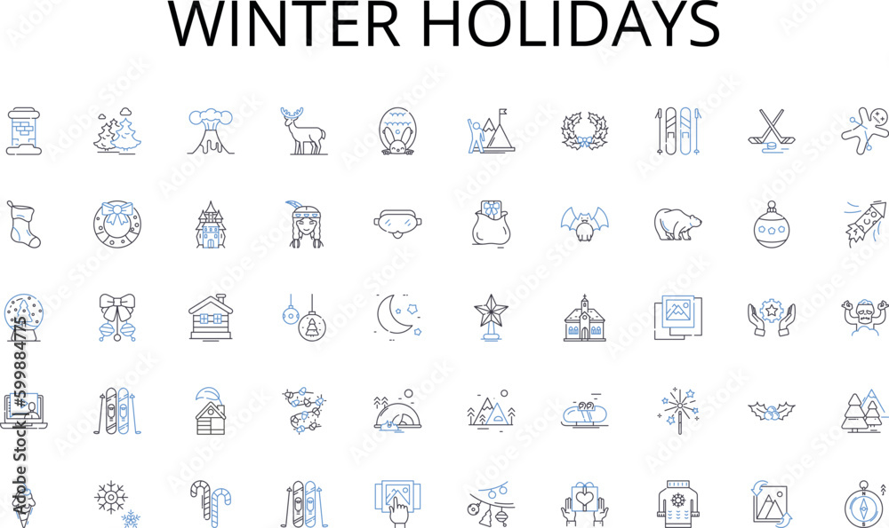 Winter holidays line icons collection. Exploration, Specialization ...