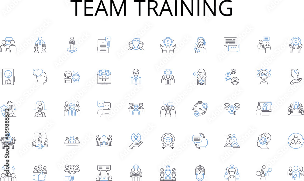 Team training line icons collection. Mindfulness, Growth, Empowerment ...