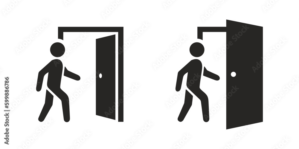 exit door icon sign vector design Stock Vector | Adobe Stock
