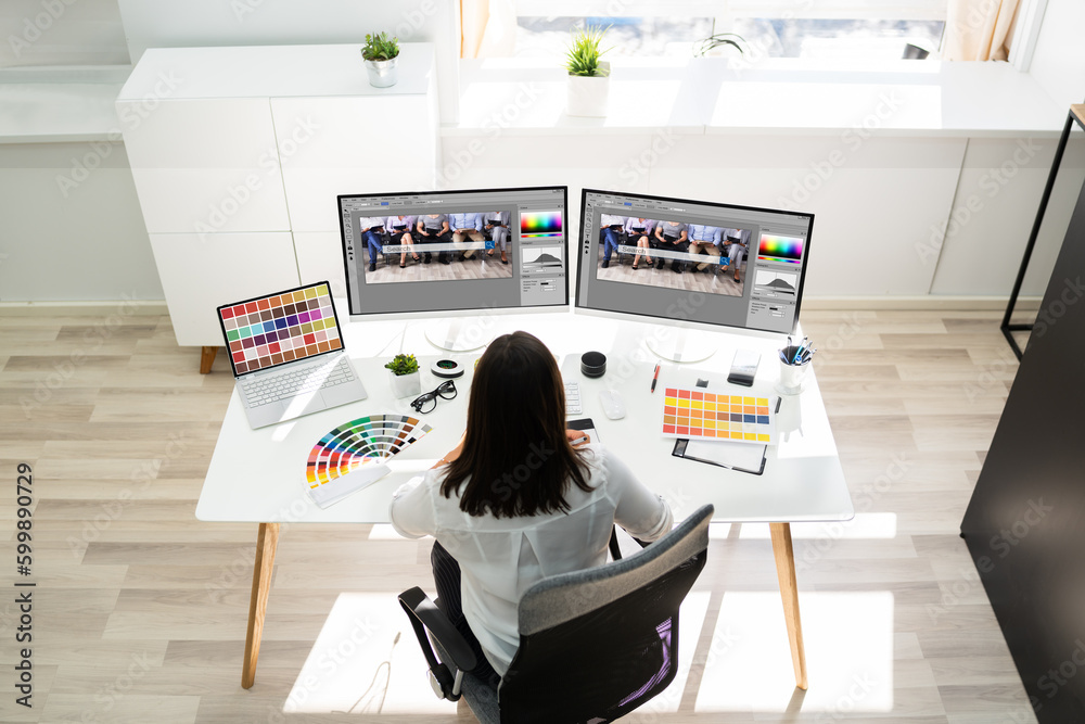 Graphic Designer Artist Working Stock Photo | Adobe Stock
