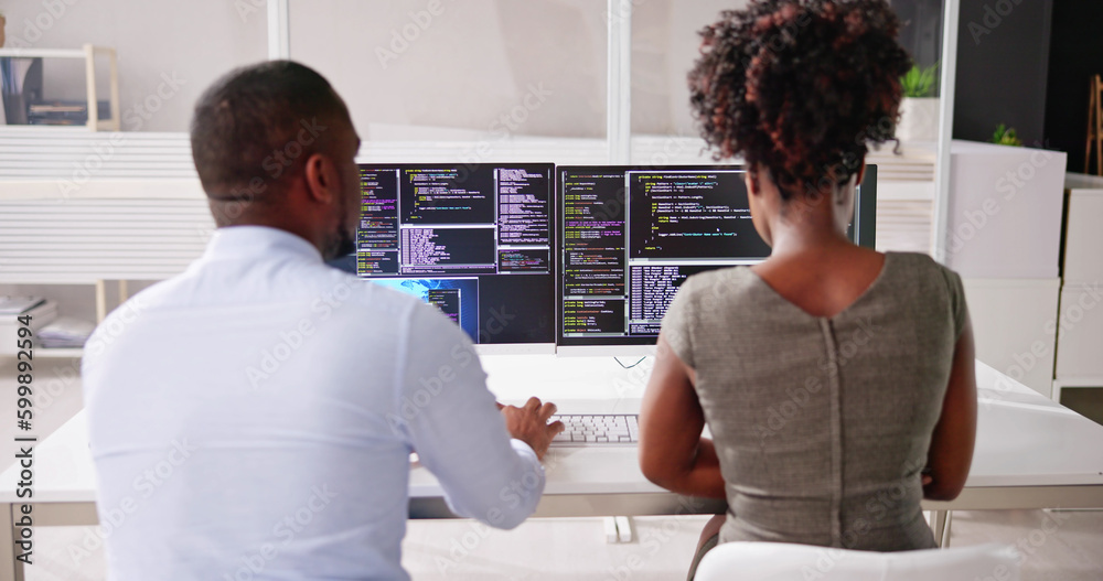 African American Programmer Woman Coding Stock Photo | Adobe Stock African American Programmer Woman Coding Stock Photo | Adobe Stock