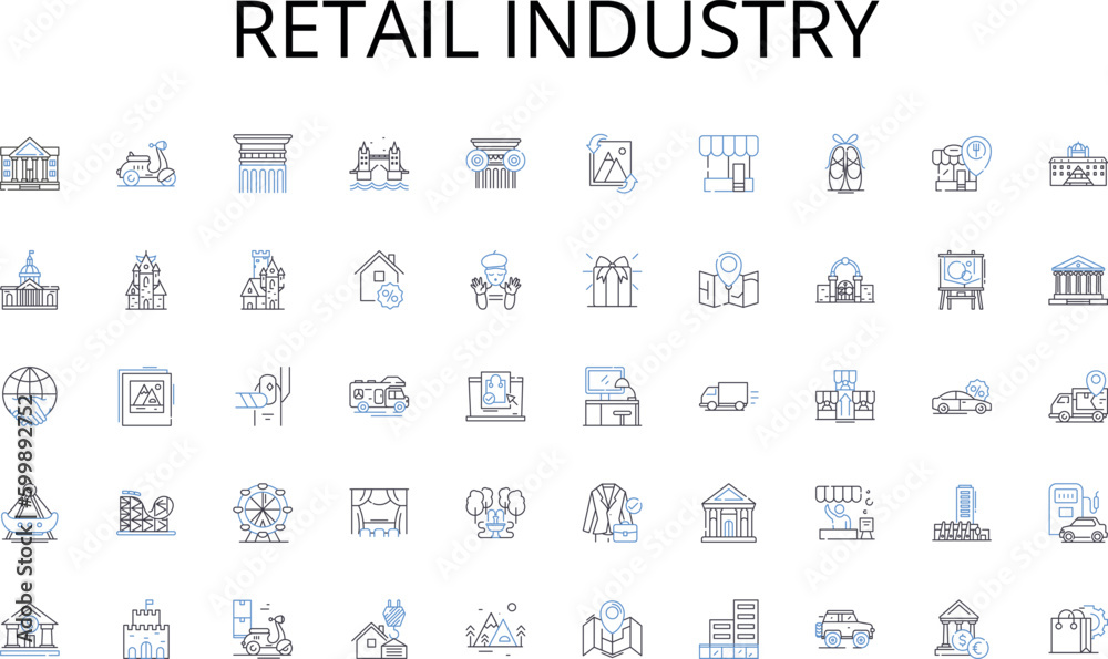 Retail industry line icons collection. Empowered, Strong, Feminine ...