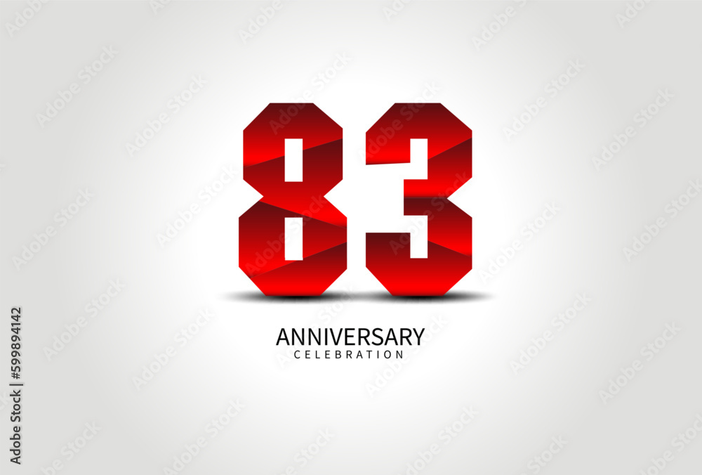 83 Year Anniversary Celebration Logo red vector, 83 Number Design, 83th ...