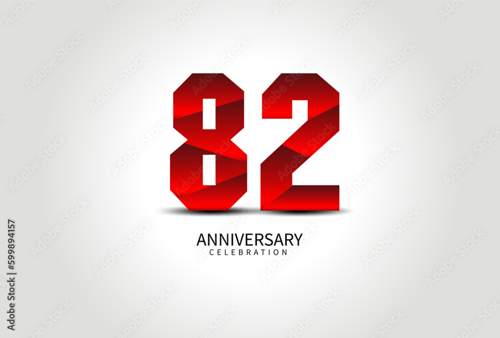 82 Year Anniversary Celebration Logo red vector, 82 Number Design, 82th ...
