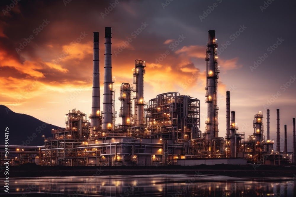 Oil refinery plant and industrial factory building construction from ...