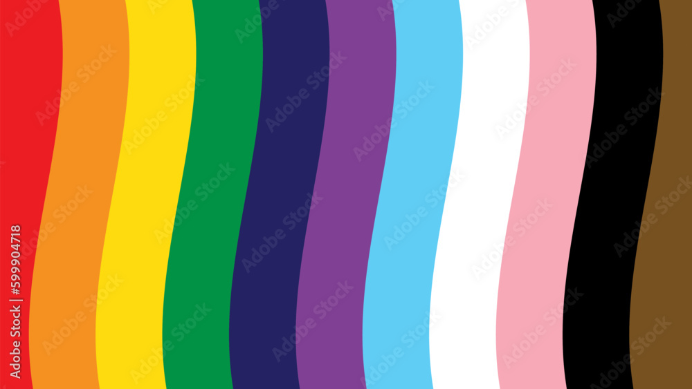 Pride Background with LGBT Pride Flag Colours. Wavy Rainbow Stripes Background for Pride Month ...