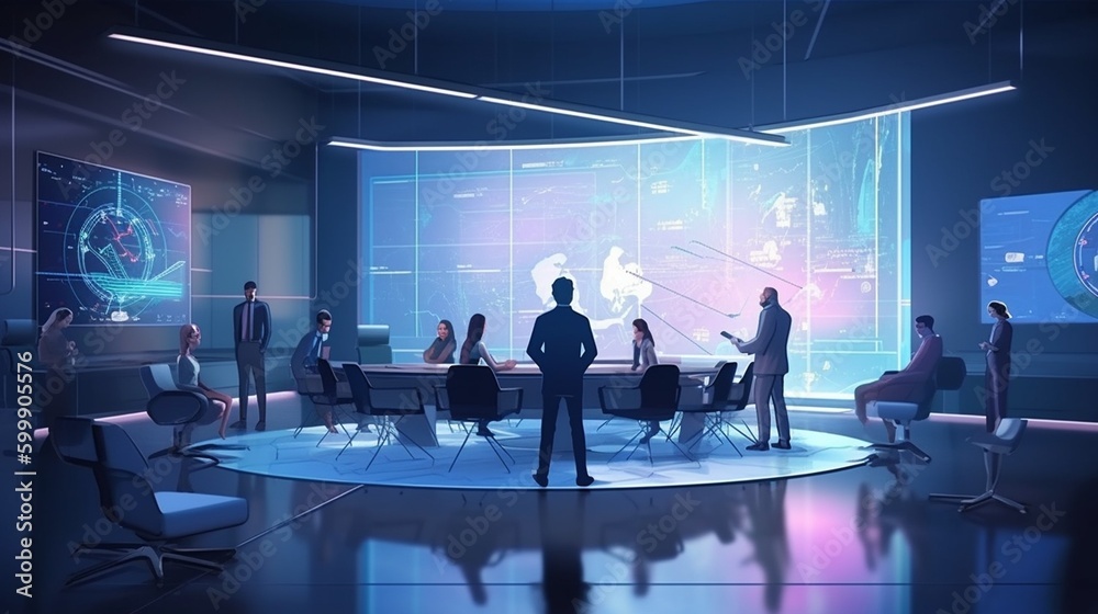 vector illustration company CEO Presentation, AI Generative. Stock ...