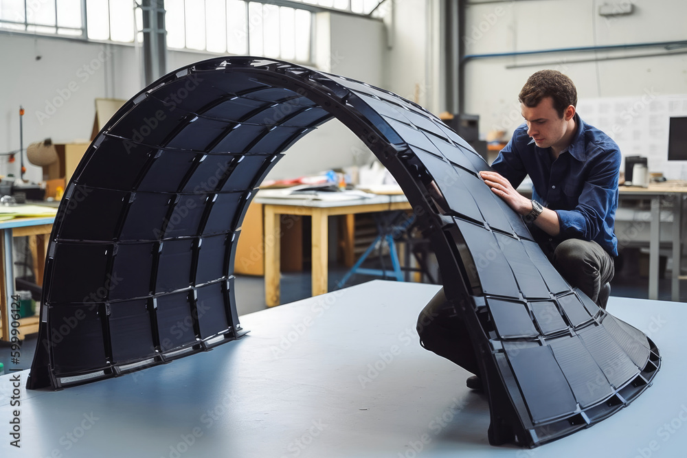 Flexible solar panel that bends. Use of solar power plants on buildings ...