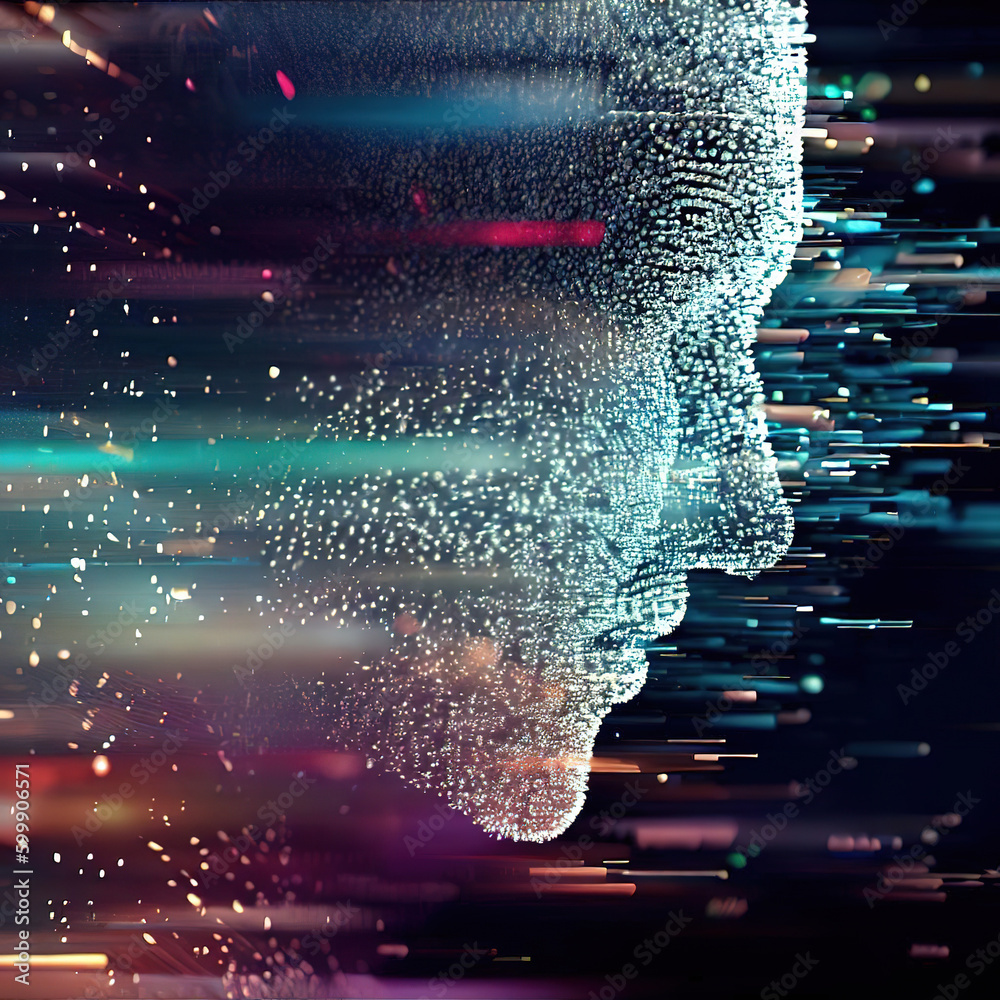 A human mind picture in the form of electronic lines with high accuracy ...