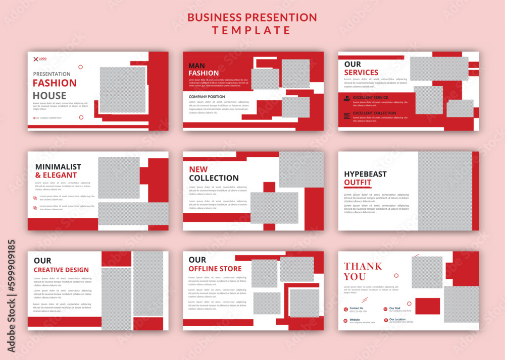 Minimalist modern powerpoint editable presentation template set of ...