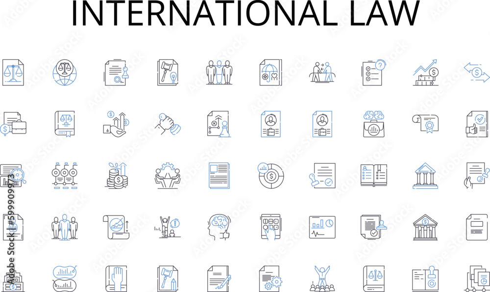 Fototapeta mapa świata dla dzieci International law line icons ... Fototapeta mapa świata dla dzieci International law line icons ...