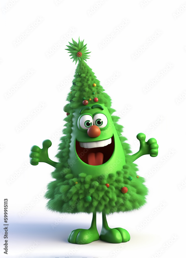 Illustration of an emotional Christmas tree. Generative AI Stock ...