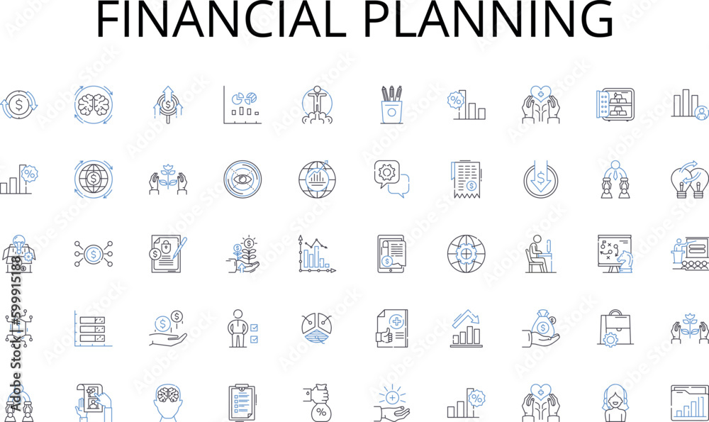 Financial Planning line icons collection. Diversity, Equality ...
