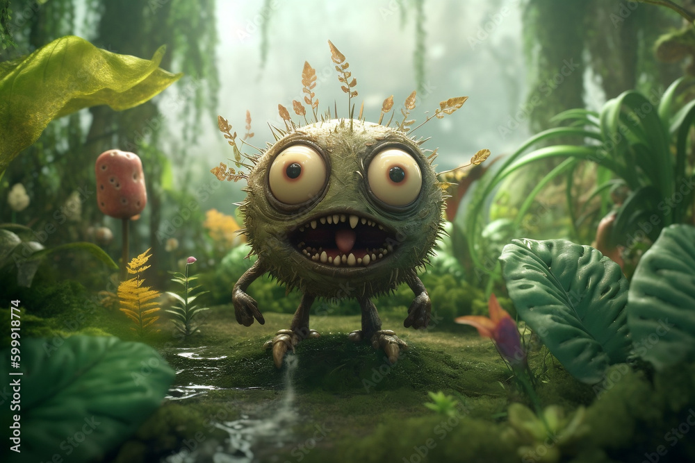 Realistic Illustration of Unique Forest Monsters for Digital Posters ...