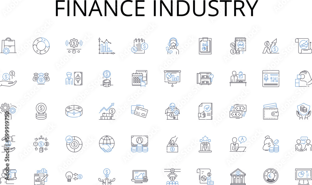 Finance industry line icons collection. Decisions, Governance ...